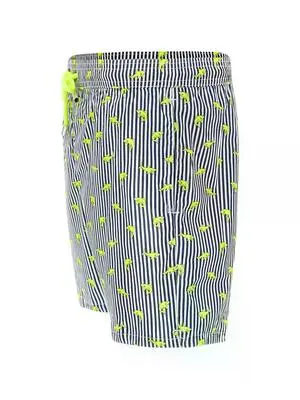 MC2 SAINT BARTH Lighting Shark-print Striped Swim Shorts
