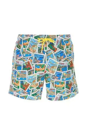 MC2 SAINT BARTH Gustavia Printed Swim Shorts - Blue