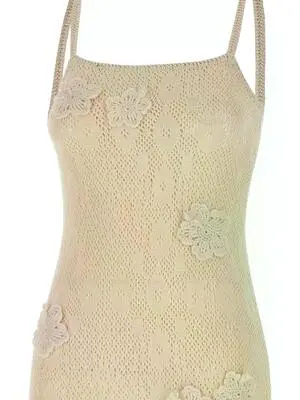 MC2 SAINT BARTH Crochet Flower Appliqué Mini Dress