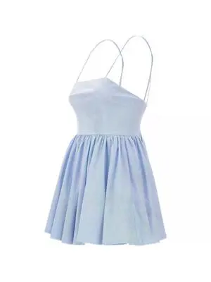 Andamane Carrie Micro-stripe Pleated Mini Dress