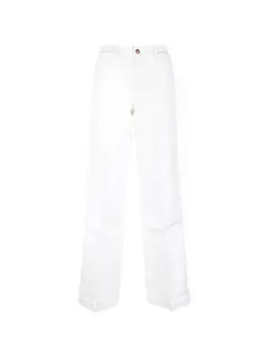 CIGALA'S Pressed Crease Wide-leg Jeans - White