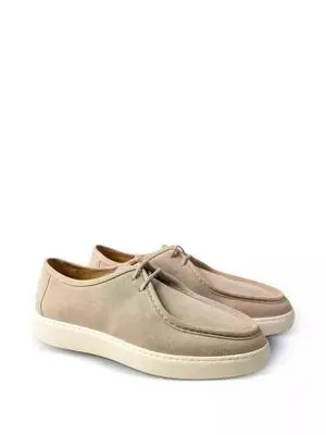 POCHE PARIS Suede Lace-up Oxford Shoes - Neutrals