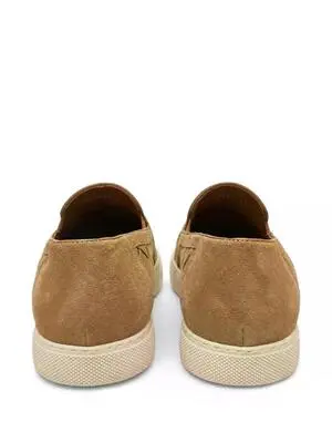 POCHE PARIS Woven Suede Slip-on Sneakers