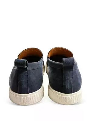 POCHE PARIS Suede Loafers With Penny Slot Detailing