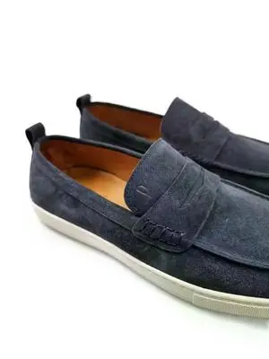 POCHE PARIS Suede Loafers With Penny Slot Detailing