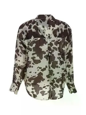 MC2 SAINT BARTH Cristal Cow-print Ramie Shirt