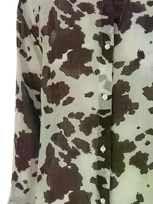 MC2 SAINT BARTH Cristal Cow-print Ramie Shirt