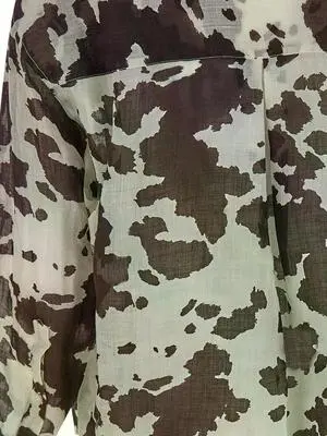 MC2 SAINT BARTH Cristal Cow-print Ramie Shirt