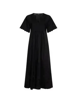 Max Mara Scalloped Eyelet Maxi Dress