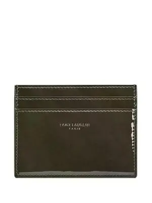 Saint Laurent Patent-leather Card Holder - Green