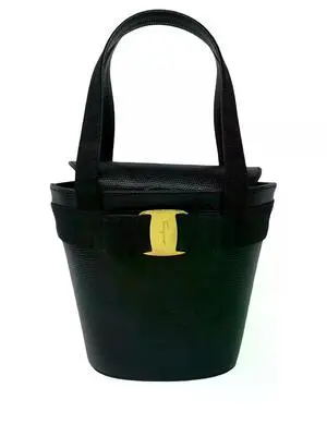 FERRAGAMO Leather Vara Bow Top Handle Bucket Bag