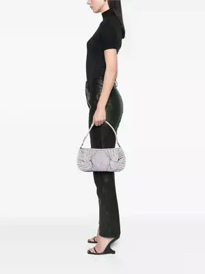 Burberry Leather Fringed Shoulder Bag - Purple