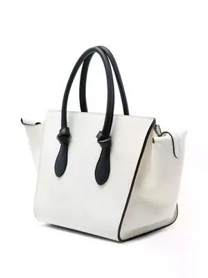 Celine Medium Bicolor Calfskin Tie Knot Tote Bag - White