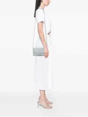 Fendi 2010-2026 Leather F Is Envelope Wallet On Chain Crossbody Bag - Grey
