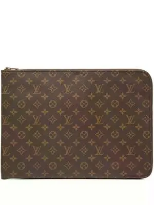 LOUIS VUITTON Monogram Document Portfolio Business Bag - Brown