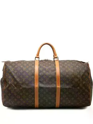 LOUIS VUITTON Monogram Keepall 60 Travel Bag - Brown
