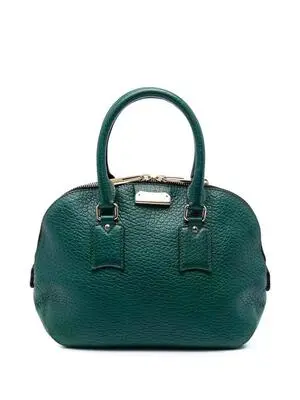 Burberry Grained Calfskin Heritage Orchard Bowling Bag Satchel - Green