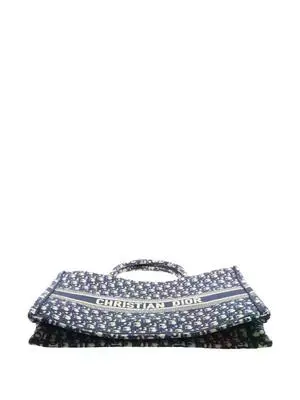 Dior Large Oblique Embroidered Canvas Book Tote Bag
