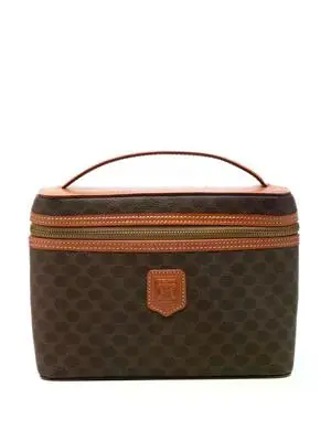 Celine Macadam Coated Canvas Vanity Bag - Brown