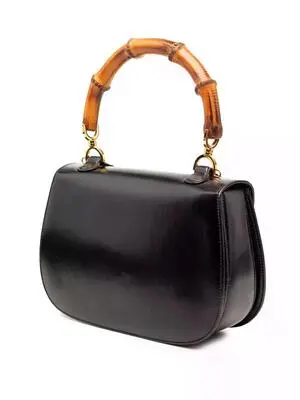 Gucci Calfskin Bamboo Night Satchel - Black