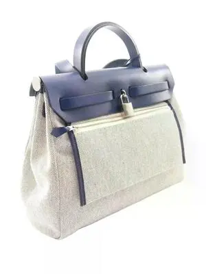 Hermès 2021 Toile H And Vache Hunter Brides De Gala Herbag Zip 31 Satchel - Grey