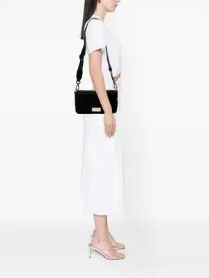 Dolce & Gabbana Nylon Logo Plaque Messenger Bag - Black