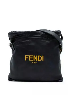 Fendi Leather Pack Pouch Bag - Black