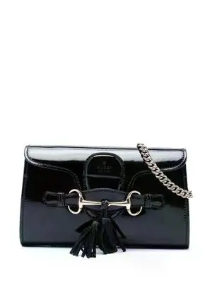 Gucci Small Patent Leather Emily Crossbody Bag - Black