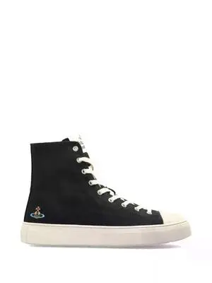 VIVIENNE WESTWOOD Embroidered High-top Sneakers - Black