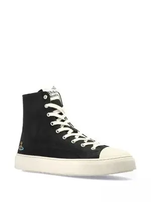 VIVIENNE WESTWOOD Embroidered High-top Sneakers - Black