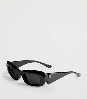 Balenciaga Diva Rectangle Sunglasses - Black