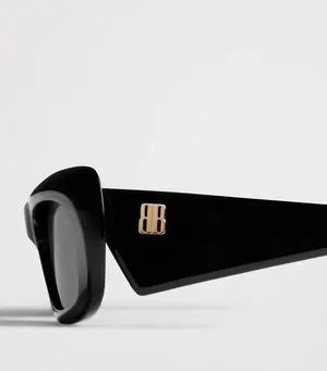 Balenciaga Diva Rectangle Sunglasses - Black