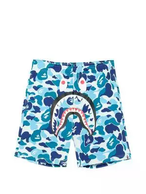 A BATHING APE Abc Camo Shark Shorts - Blue