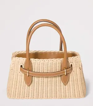 Miu Miu Wicker And Leather Top-handle Bag