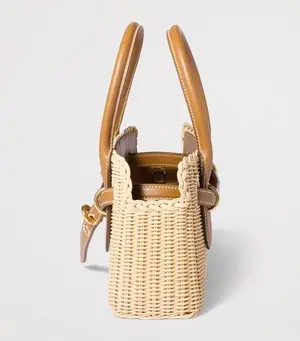 Miu Miu Wicker And Leather Top-handle Bag