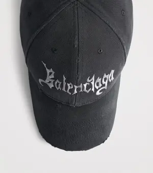 Balenciaga Distressed Sketchy Logo Baseball Cap