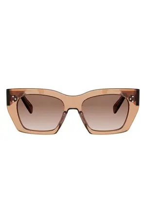 Celine CELINE Square Frame Sunglasses With Temple Detail Orange/gradient Brown