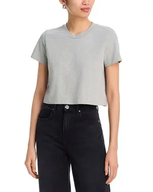 PERFECTWHITETEE Cher Ringspun Cropped T-shirt - Heather Grey