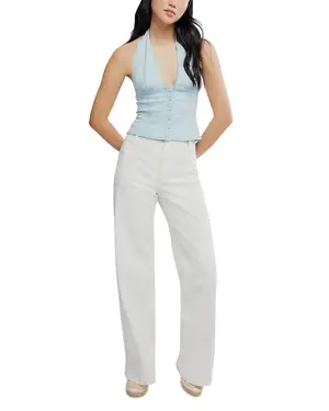 Free People Ramona Denim Halter Top