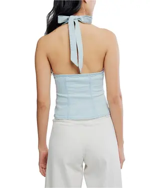 Free People Ramona Denim Halter Top