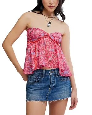 Free People Malia Paisley Print Tube Top