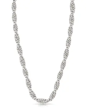 Ettika Twisted Strands Necklace - Silver