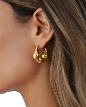Ettika Molten Metal Hoop Earrings