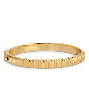 Ettika Ettika Ribbed Bangle Bracelet Gold