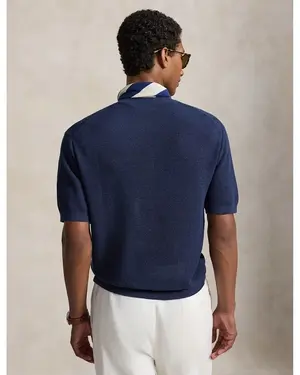 Polo Ralph Lauren Pique Knit Linen Short-sleeve Sweater
