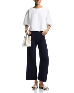 Emporio Armani Puff Sleeve Cotton Top - Vanilla