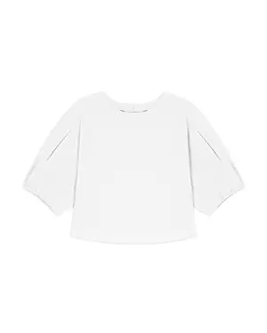 Emporio Armani Puff Sleeve Cotton Top - Vanilla