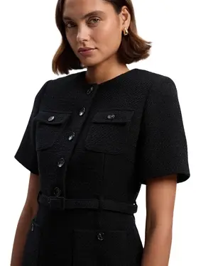 Karen Millen Belted Tweed Mini Dress