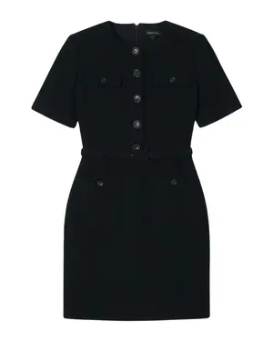 Karen Millen Belted Tweed Mini Dress
