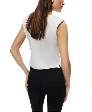 NOCTURNE Sleeveless Buckle Detail Blouse - Open White